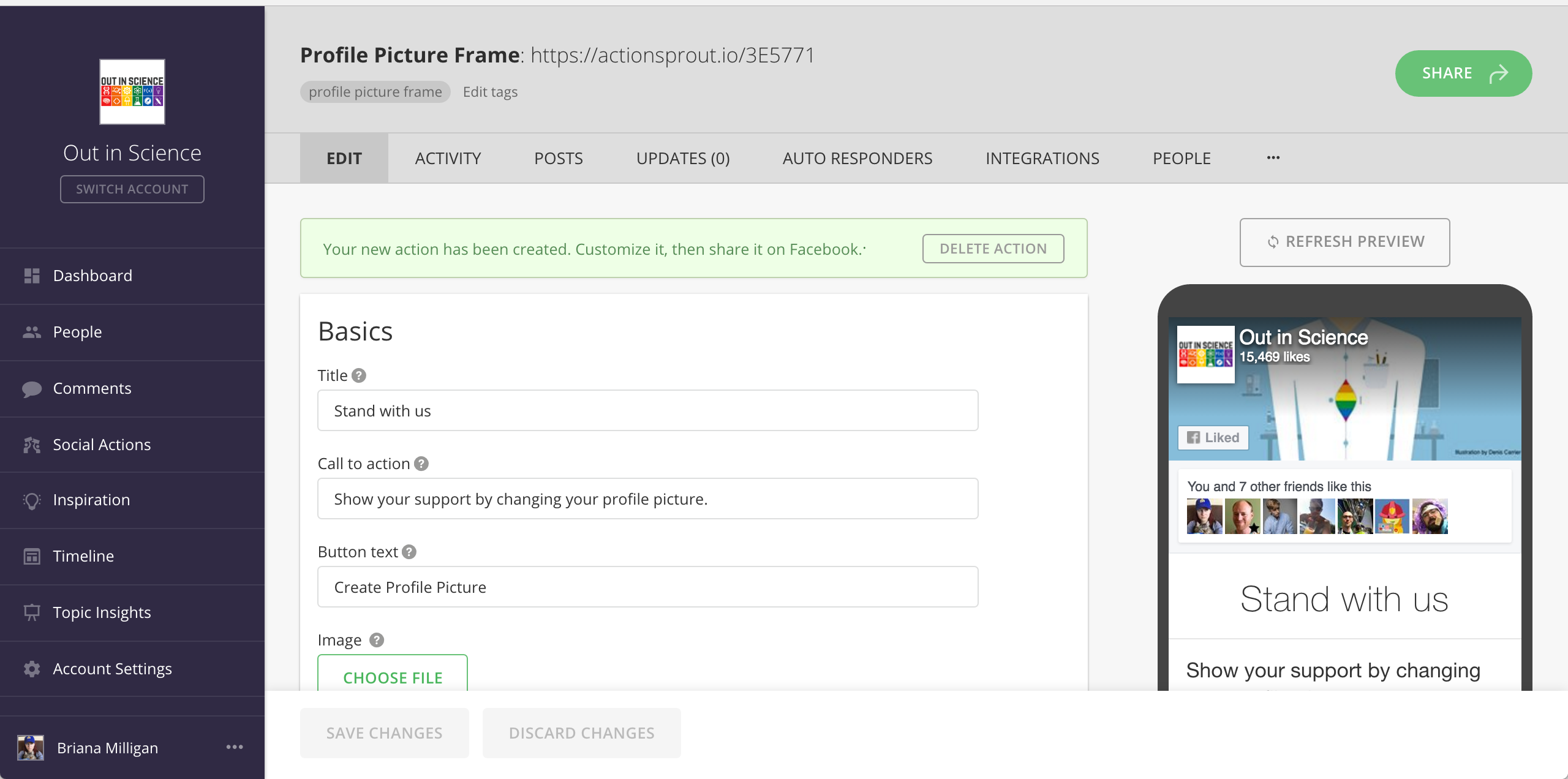 action+editing+screen - Profile Picture Frames for Facebook